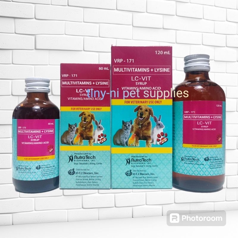 Lc Vit Syrup|60ml - 120ml Multivitamins + Lysine for Pet Dog Cat ...