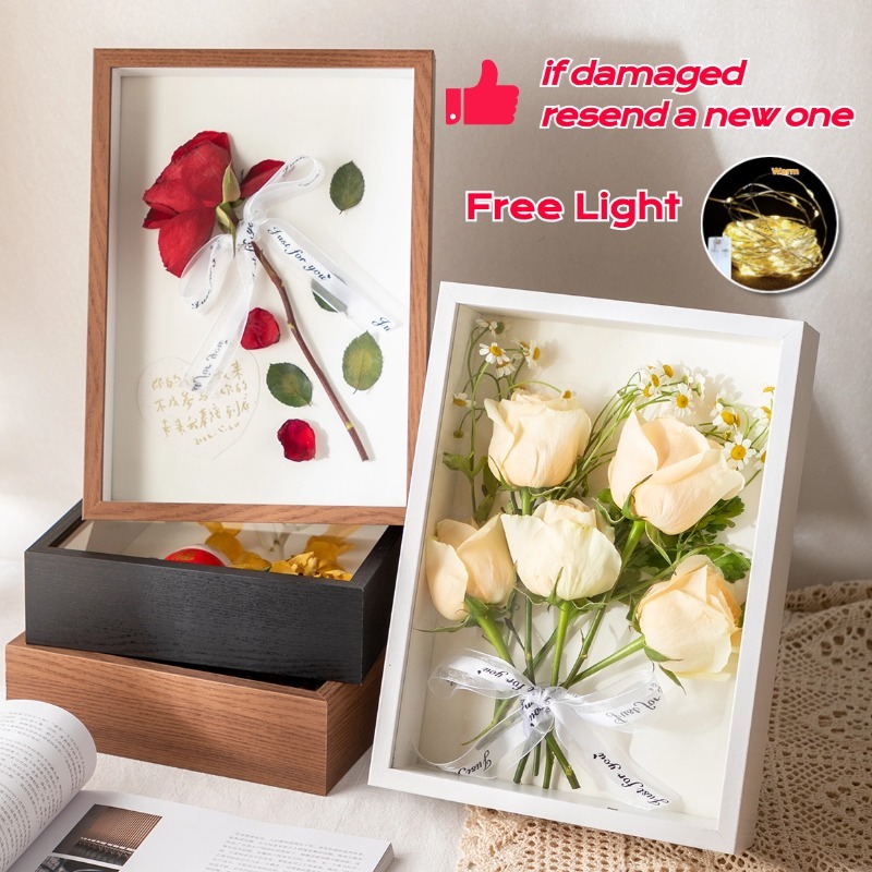 Flower Frame Shadow Box DIY Floating Photo Flower Frame Transparent ...