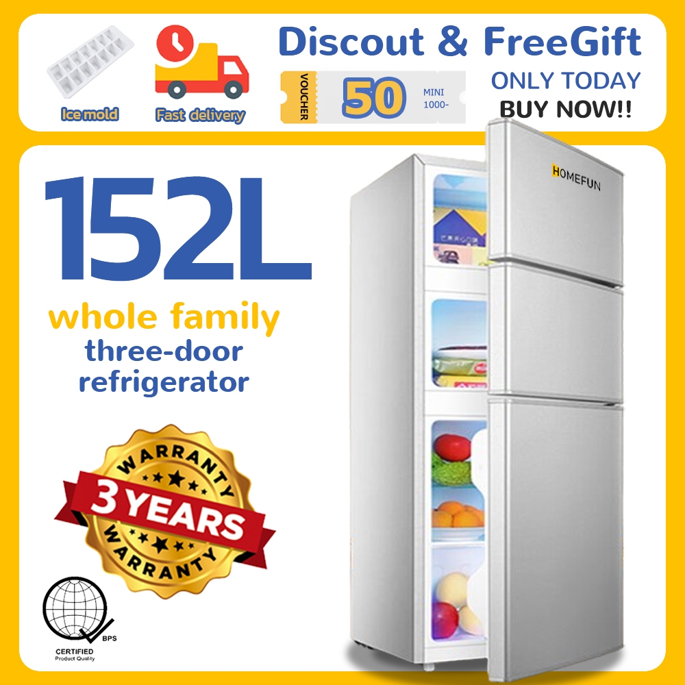 HOMEFUN Mini Refrigerator With Freezer 158L For Room Frost Fridge Save ...
