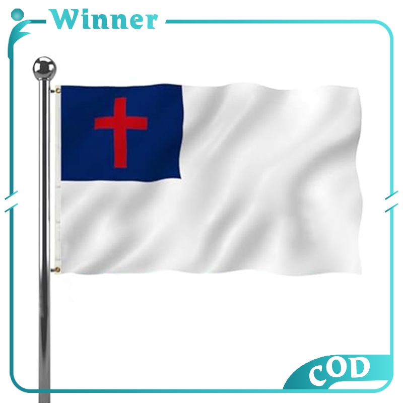 90x150cm Christian Flag With Brass Christianity Cross Banner Jesus ...