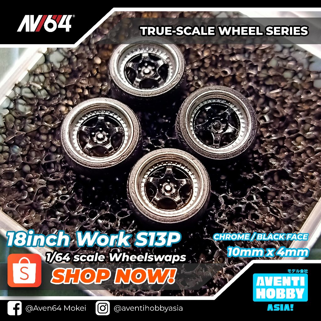 1/64 Wheelswap WORK MEISTER S13P CHROME / BLACK ( 10mm x 4mm ) | Shopee Philippines