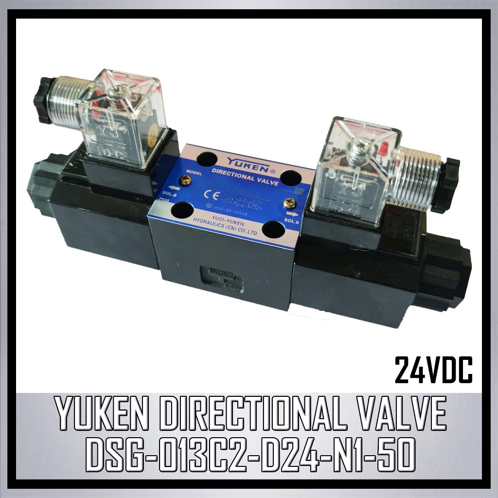 YUKEN DIRECTIONAL VALVE DSG-01-3C2-D24-N1-50 | 24VDC COIL | HYDRAULIC DIRECTIONAL VALVE | Shopee ...