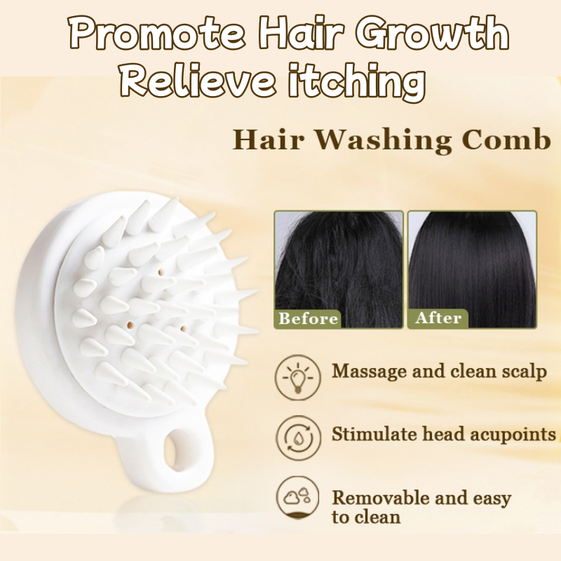 Japanese Silicone Scalp Massager Shampoo Brush Head Shower Clean Scrub ...