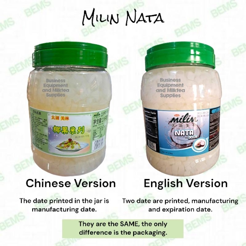 Milin Nata De Coco Cubes Sinkers add ons crystals for milktea fruit tea ...