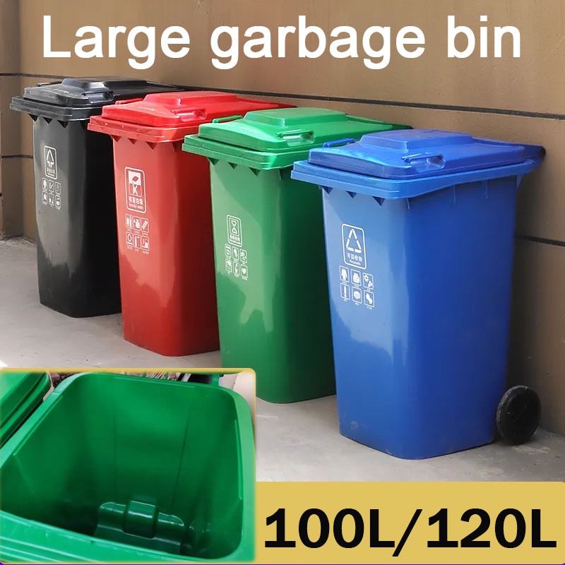Large capacity garbage bin with cover Kitchen outdoor Garbage storage ...