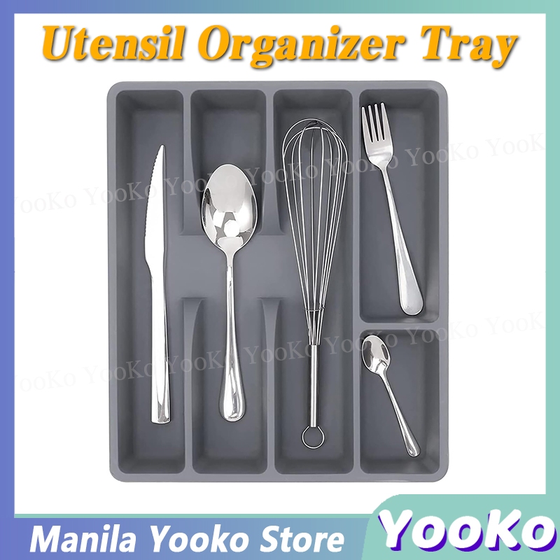 Kitchen Drawer Organizer, Mini Spoon And Fork Organizer, 5 Compartments ...