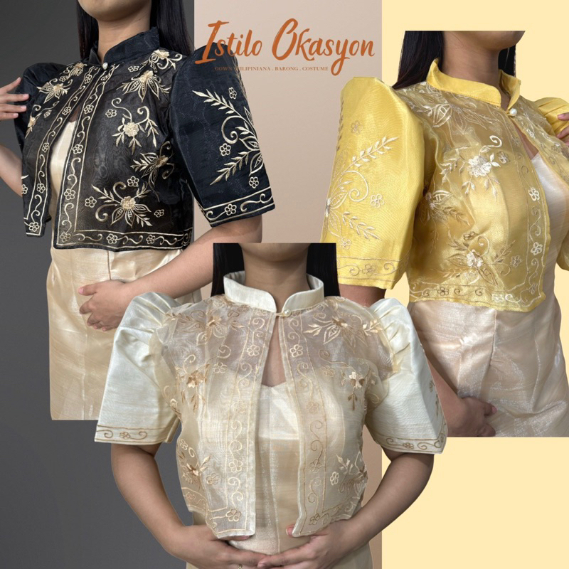 Filipiniana MC BOLERO SOL with Embroidery Design Chinese Collar ...