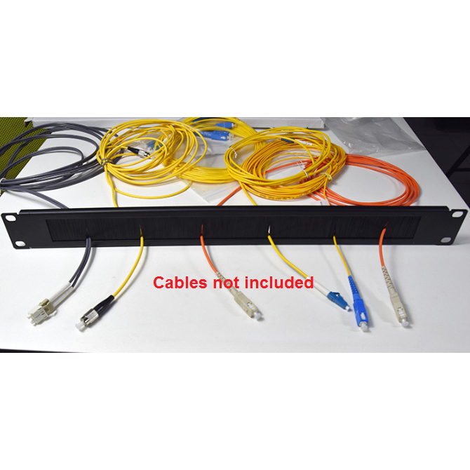 1U 19'' Network Cabinet Brush Cable Blind Panel Organizer Fiber Optic ...