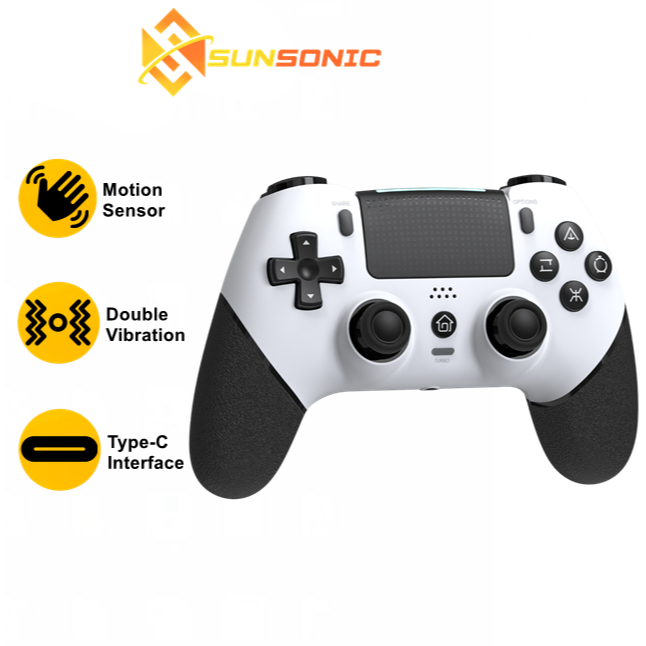T48 Wireless Bluetooth Dual Shock Controller Effect Sensor Joystick For P4/PC with Type-C ...