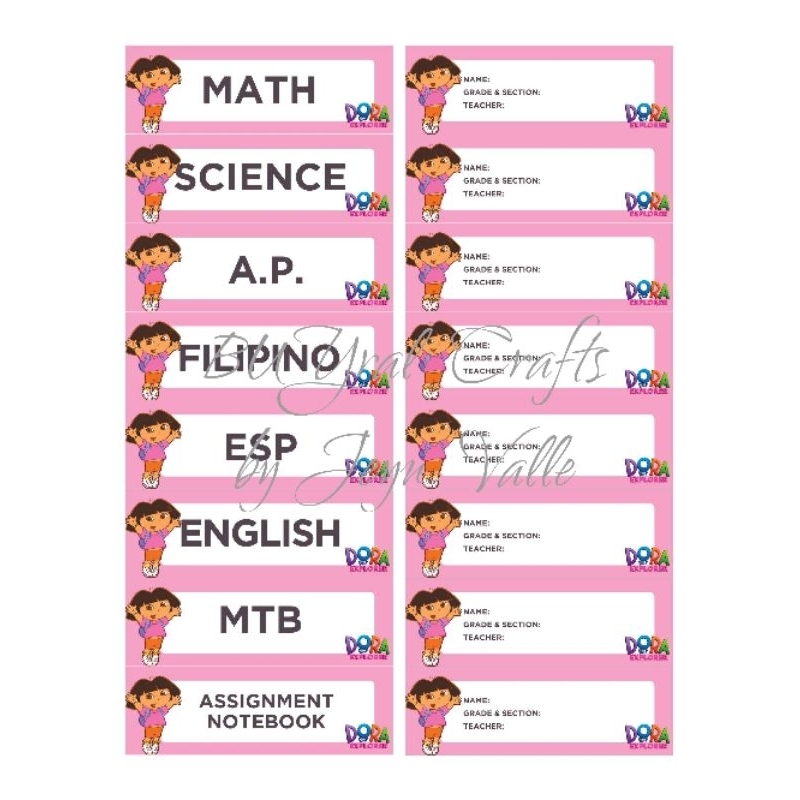 SUBJECT & NAME STICKER LABEL FOR NOTEBOOK | Shopee Philippines