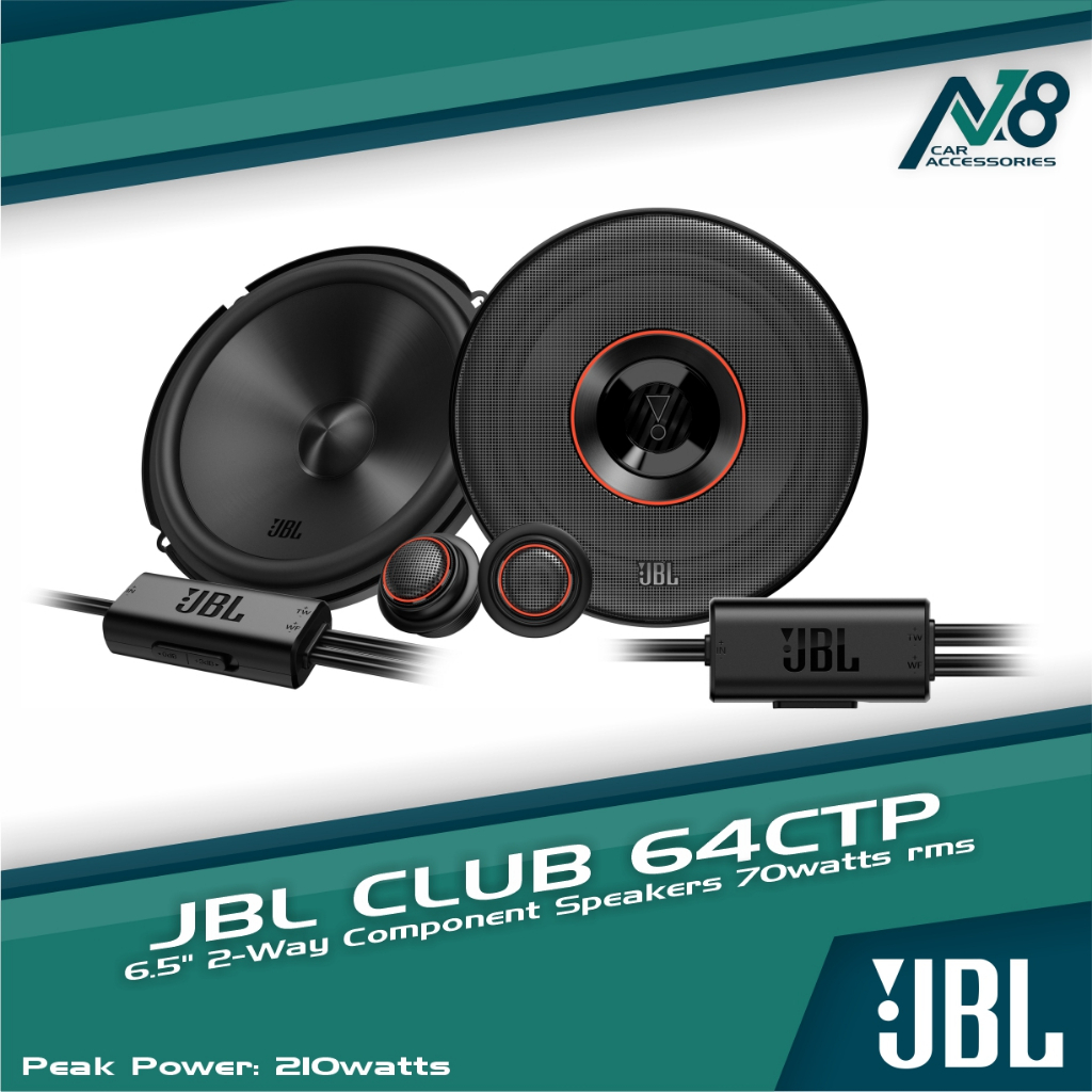 JBL CLUB 64C 6.5" 2-Way Component Speaker 70watts rms Genuine | Shopee Philippines