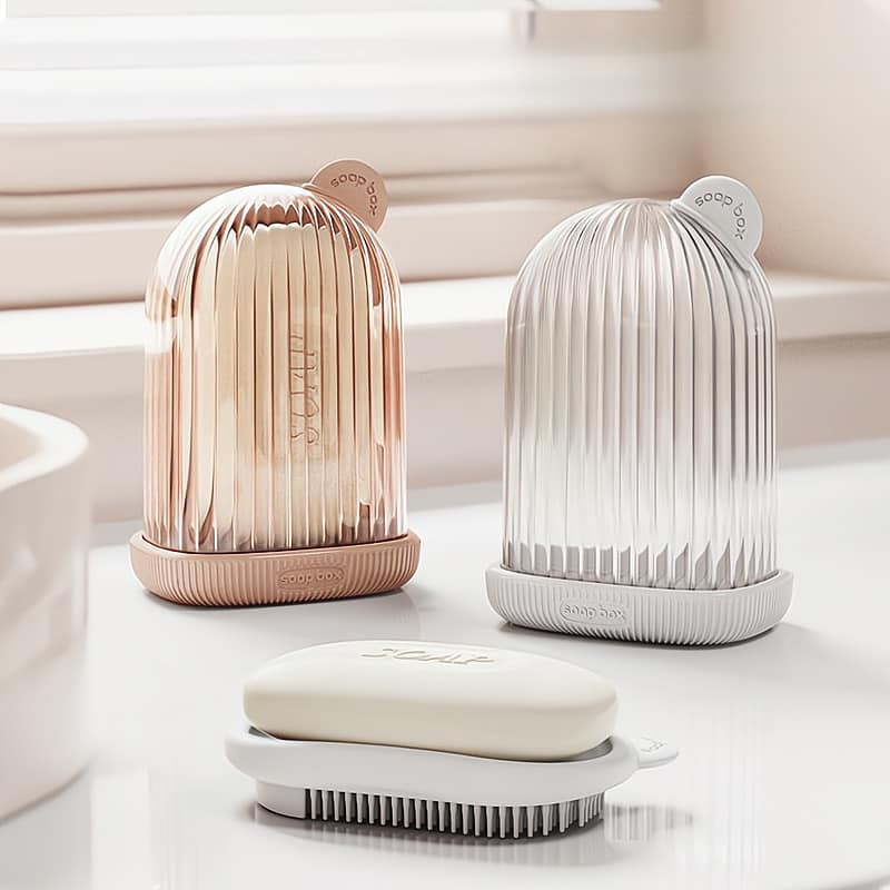 Creative Multifunction Plastic Soap Box with Brush Travel Portable ...