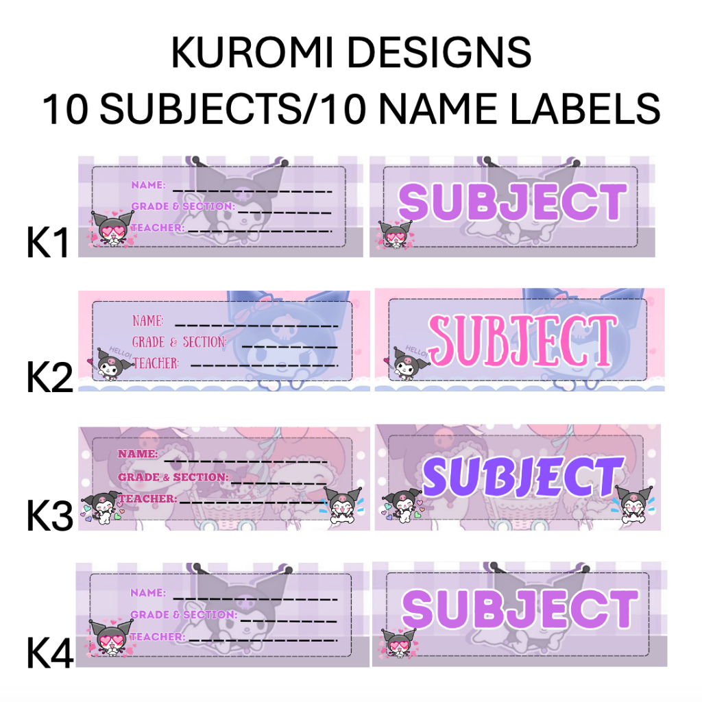 BACK TO SCHOOL SANRIO SUBJECT/NOTEBOOK & BOOKS NAME LABEL | Shopee ...