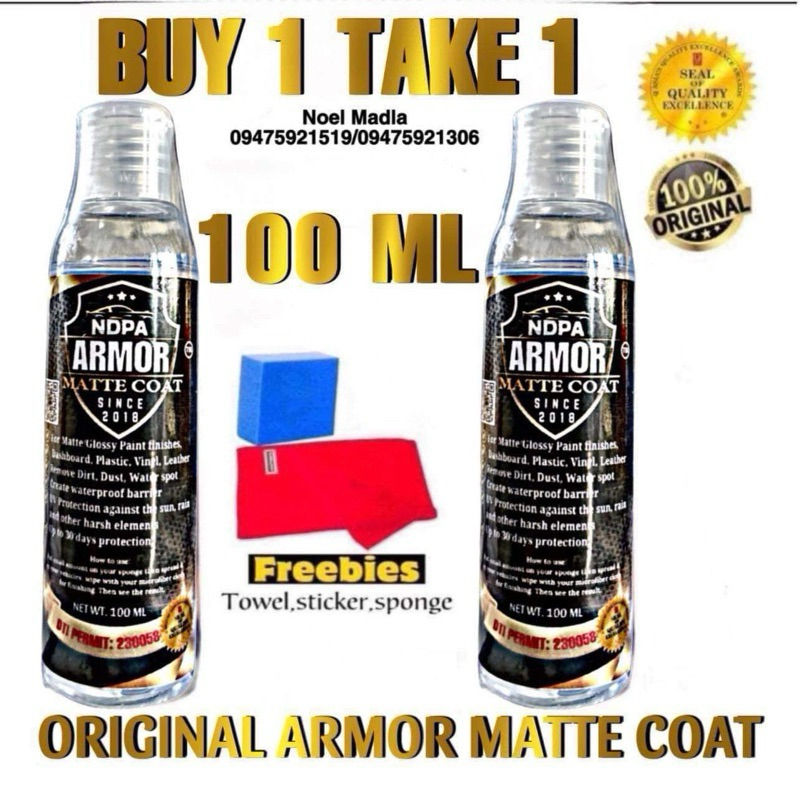 ARMORMATTE COAT 100ml(2pcs with free microfiber towel and sponge ...