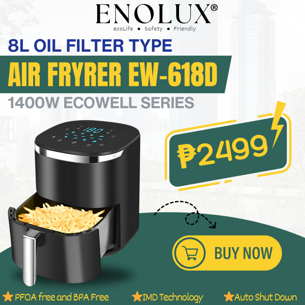 Enolux EW-618(D) | New Digital EcoWell Series Large Air Fryer (9L ...