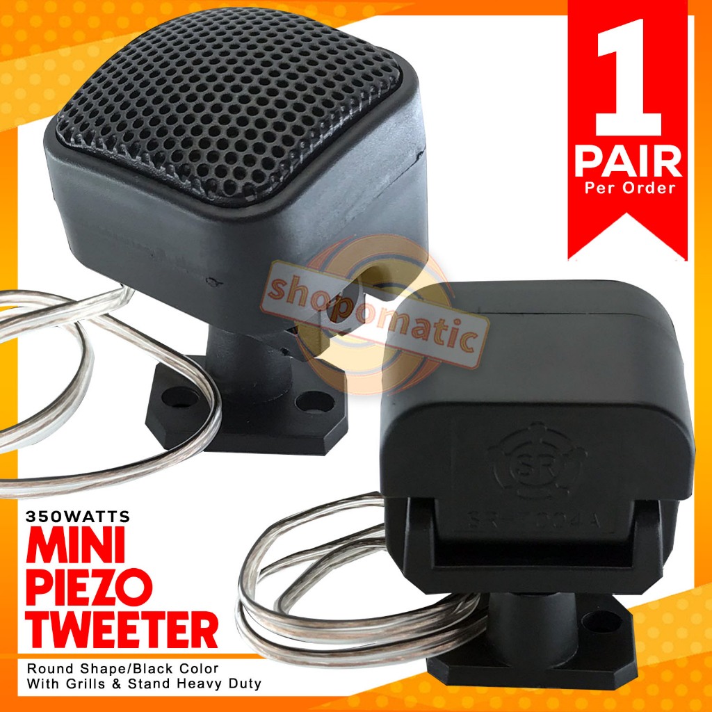 350W Mini Piezo Tweeter Speaker Square Shape With Grills & Stand (PAIR ...