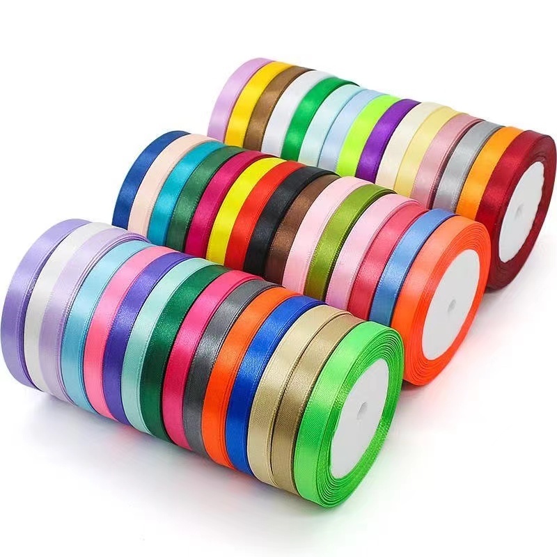 1cm (25 yards/roll) Satin Ribbon Roll Gift Packaging Ribbon Flower ...