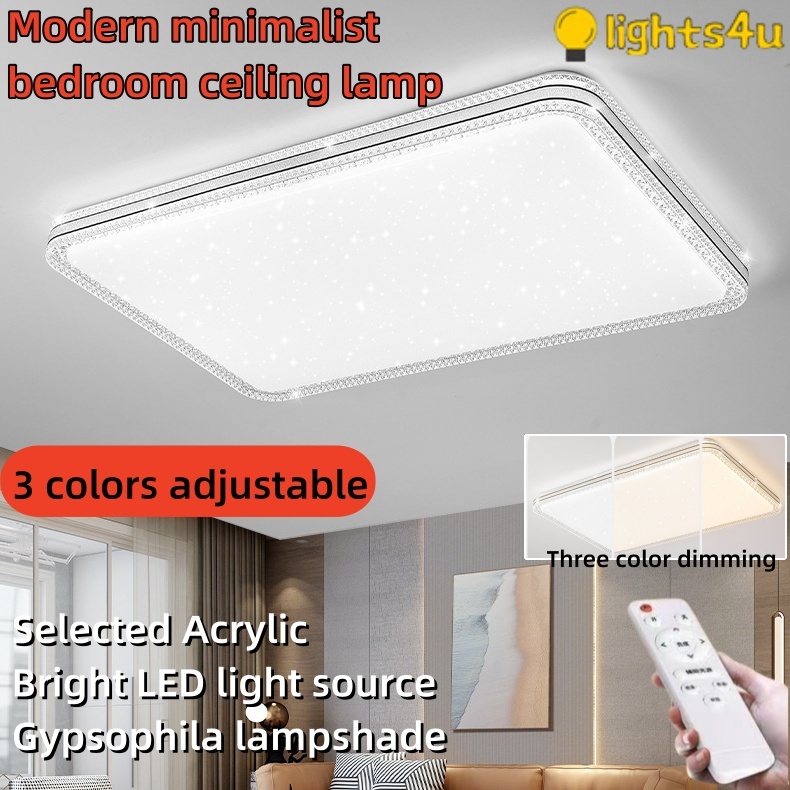 Light luxury three color ceiling light Modern LED dimmable ceiling ...