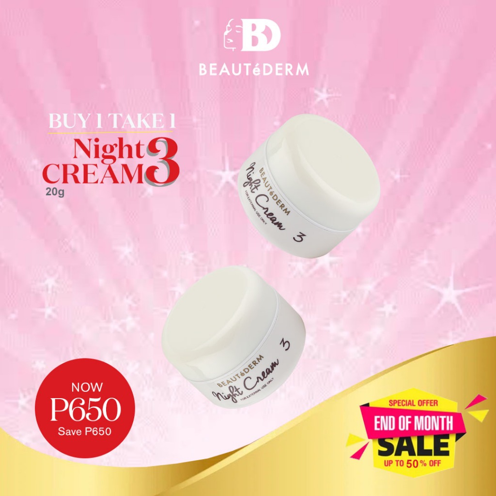 BEAUTEDERM Promo Night Cream 3 (20g) Expiry08/2026 | Shopee Philippines