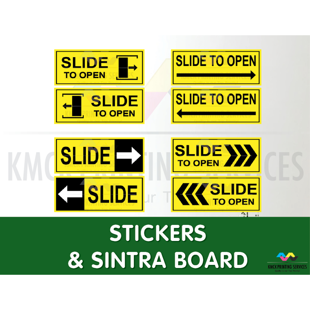 Slide to Open Left and Right one pair (2pcs) Waterproof Stickers/Sintra ...