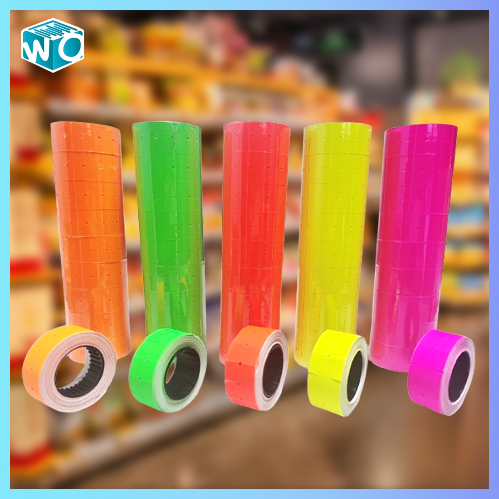 1 tube / 10pcs White and Neon Price Tag Sticker Pricing Price Tagger ...