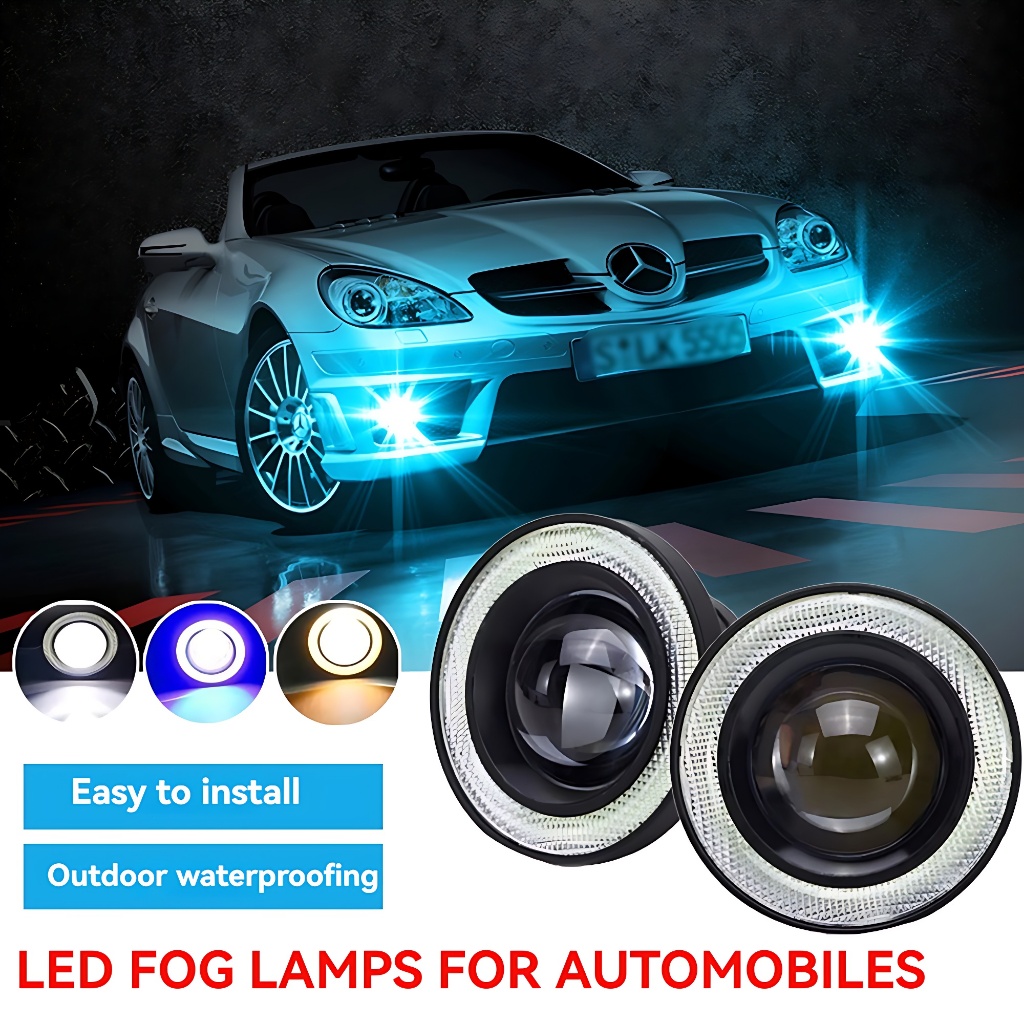 3.5 inch 2pcs Car COB LED Angel Eyes Fog Light Ring Lens Projector Halo Ring Fog Lamp | Shopee ...