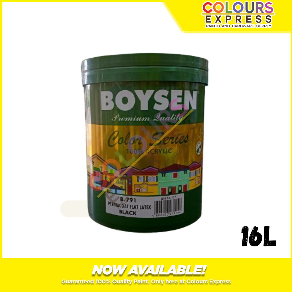 Boysen B-791 Flat Black Latex Paint - Available in 4L and 16L sizes ...