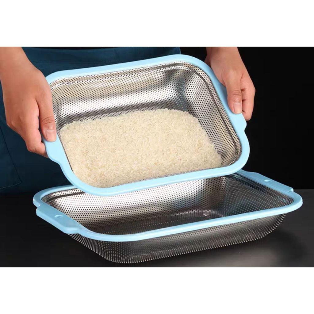 Square Basket Colander Strainer Stainless Steel Random Color | Shopee ...