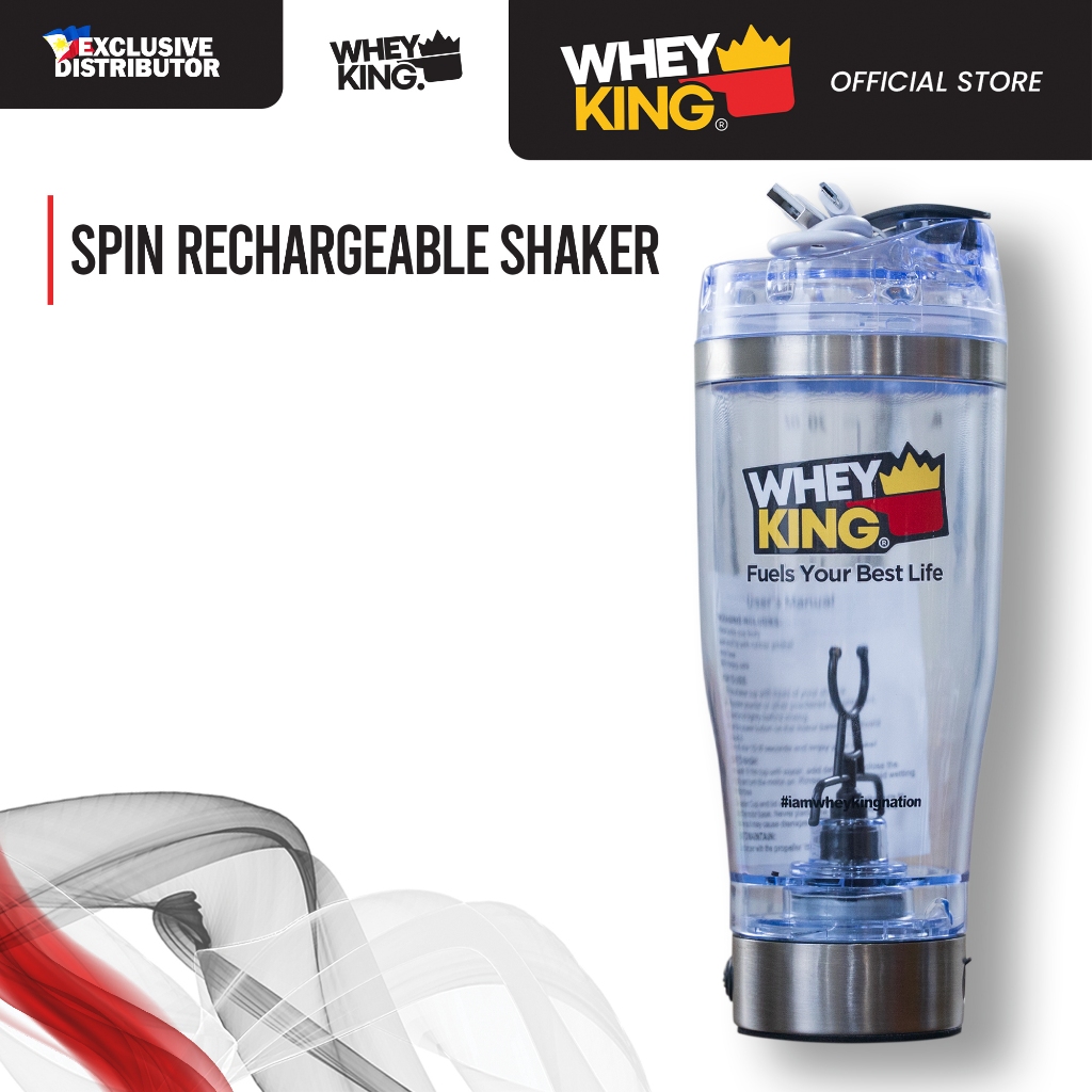 Whey King Spin Shaker Rechargeable Shaker 20oz. Tornado Mixer Mug ...