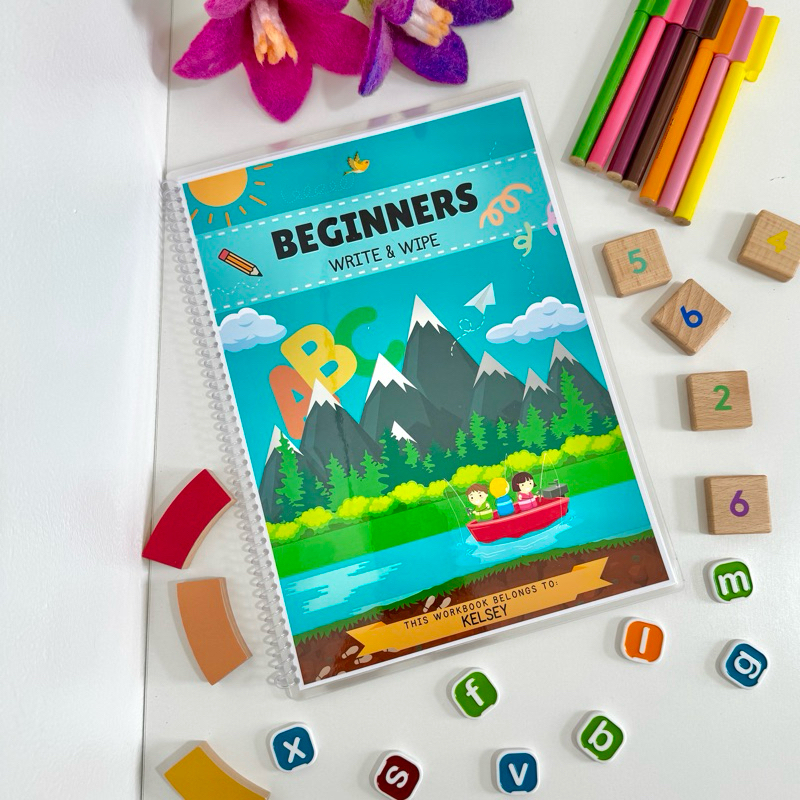 Beginners Write & Wipe Workbook - Laminated Personalized Binded ...