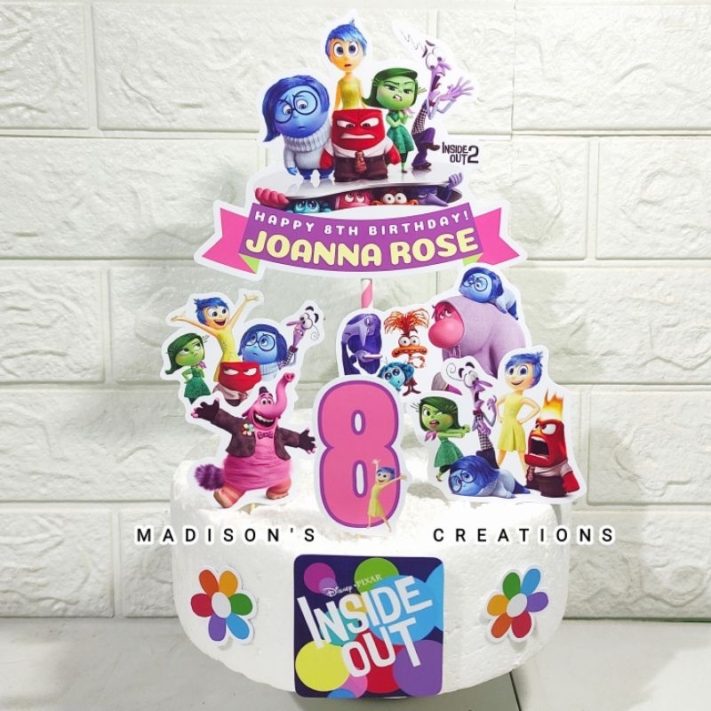 Inside Out Party Cake Toppers/Banner, Backdrop Set (Personalize; High ...