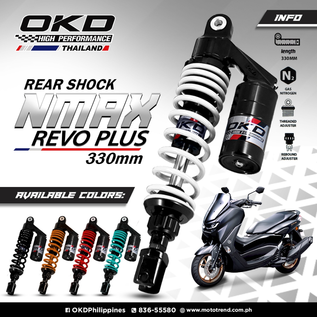 OKD Revo Plus Dual Rear Shock with Canister Yamaha for Nmax 330mm ...