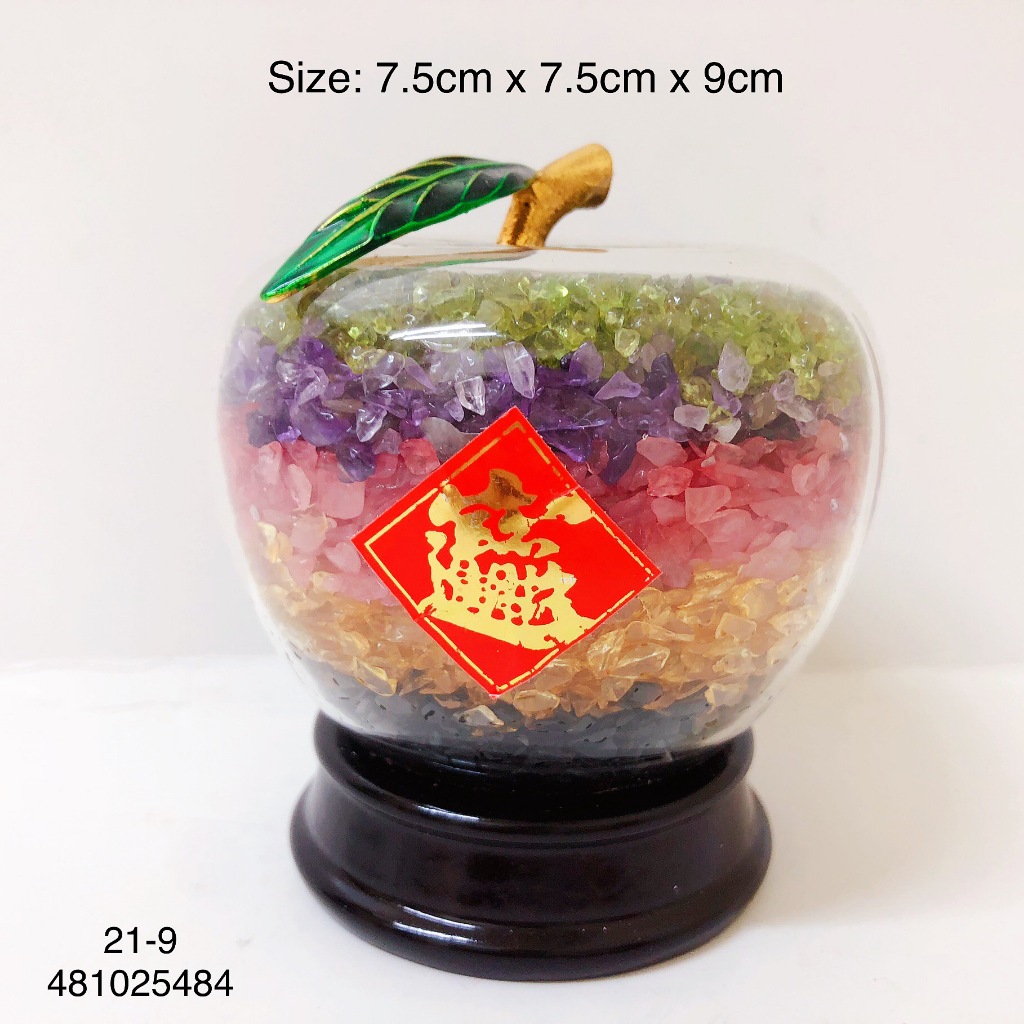 Fengshui Five Element Crystal Apple Figurine Small Size | Shopee ...