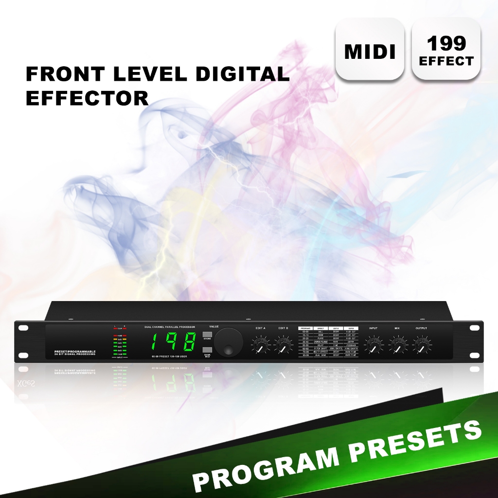 Professional audio sound processing Effect with a subwoofer output, 2 ...