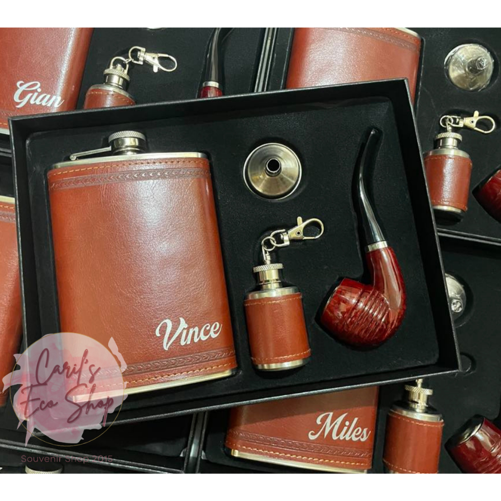 Hip Flask Set with Pipe 8oz | Shopee Philippines