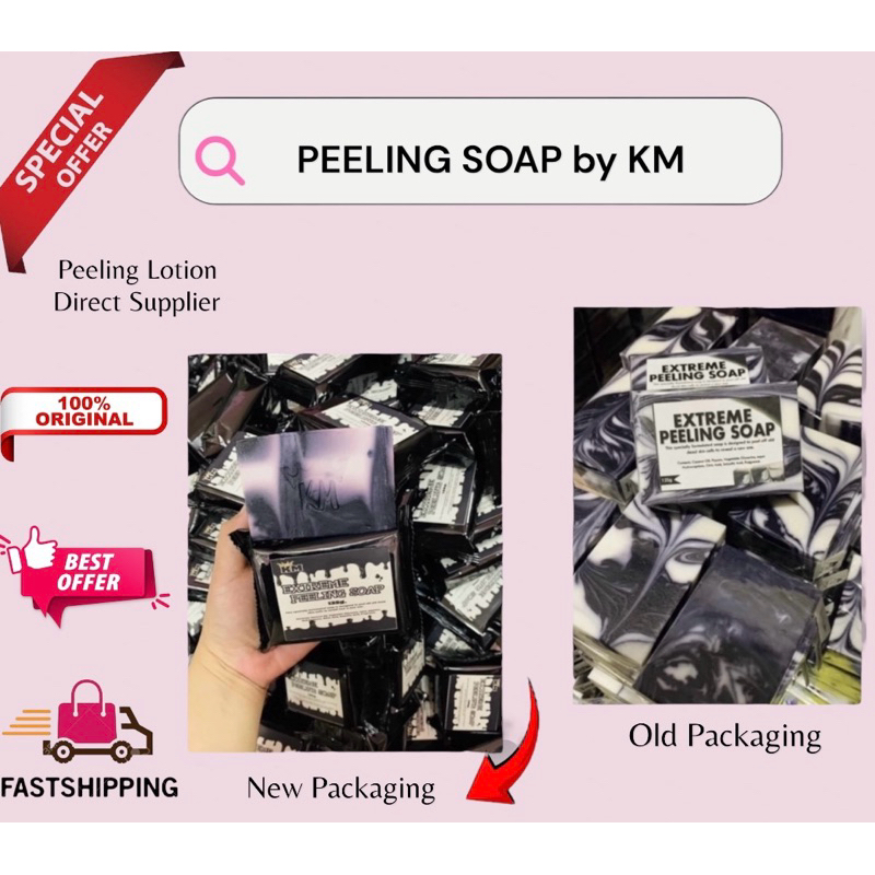 Original Extreme Peeling Soap by KM 135g (New Packaging) | Shopee ...