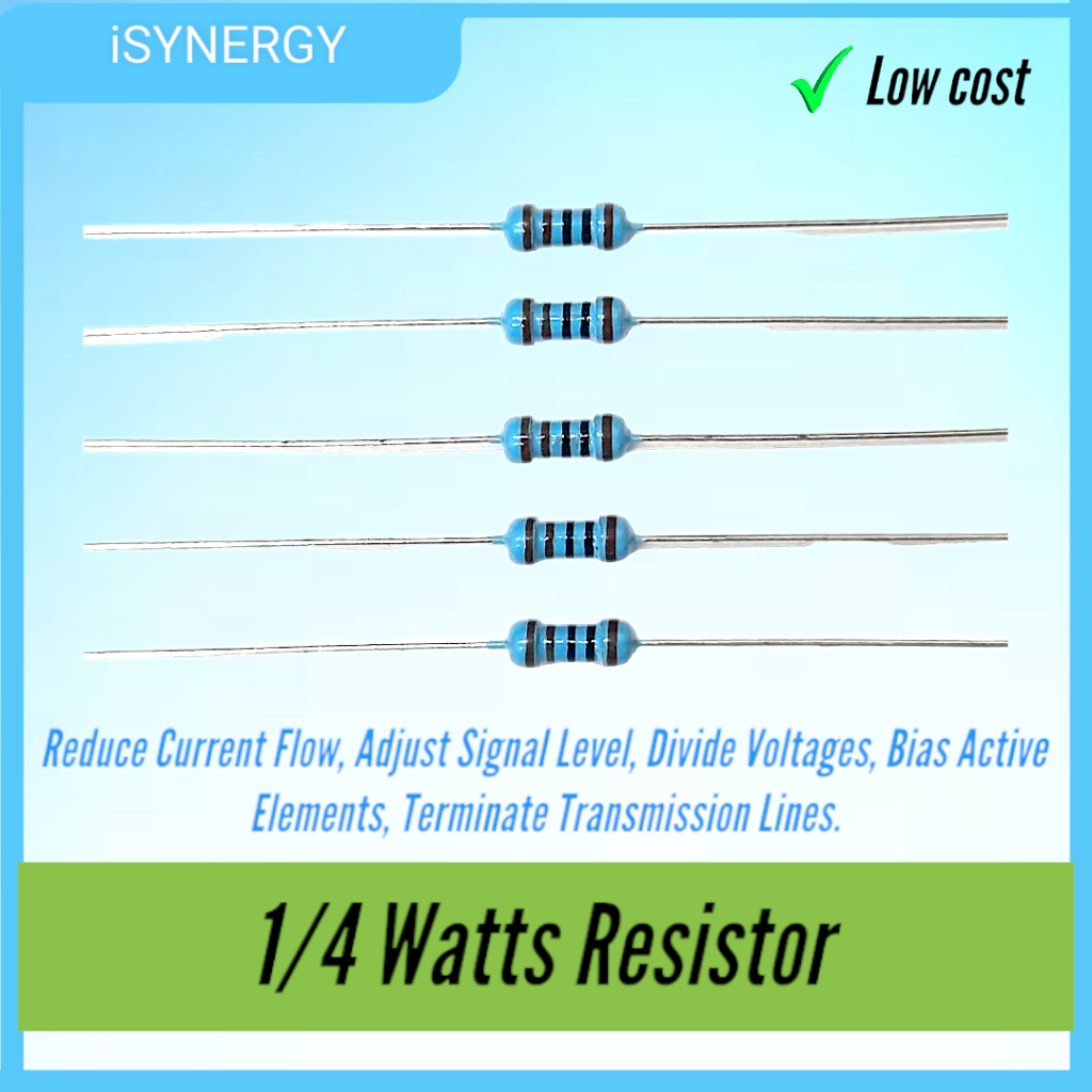 5pcs RESISTOR 1/4W 100 200 220 240 270 330 470 510 680 750 Ohms - 750K ...