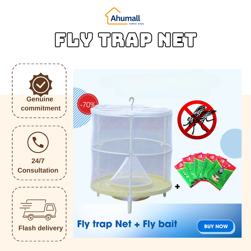 Fly Trap Net Reusable Kill Fly Cage Tool Catch Flies Fly Trap Insect ...