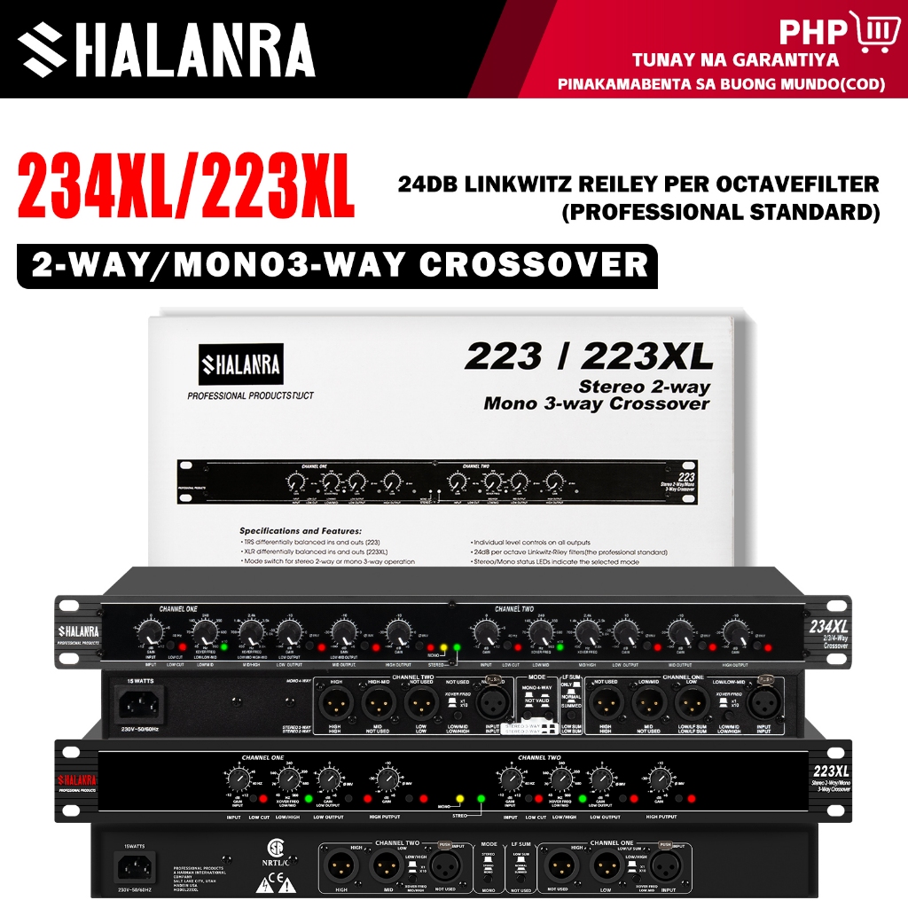 223XL/234XL Stereo 2 Way / 3 Way / Mono 4 Way Crossover Audio | Shopee ...