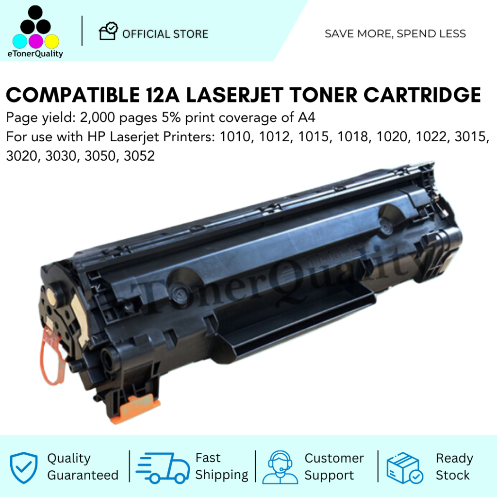 eTONER 12A Q2612A Laser Jet Compatible Black Toner Cartridge for HP ...