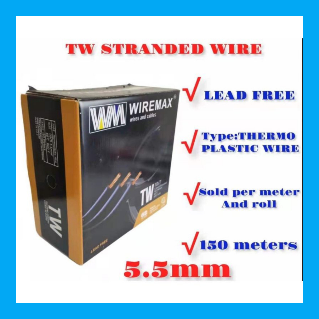 WIREMAX TW Stranded Wire PER METER #14 (2.0mm) #12 (3.5mm) #10(5.5mm) #8(8.0m) | Shopee Philippines