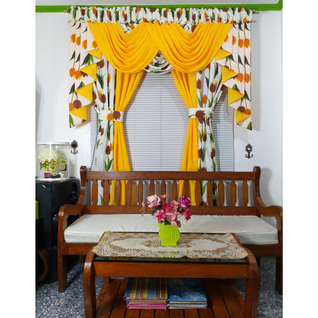 Shakiel's Curtains - Buds -Swag cretona/ katrina (Double panel 3 Loops ...