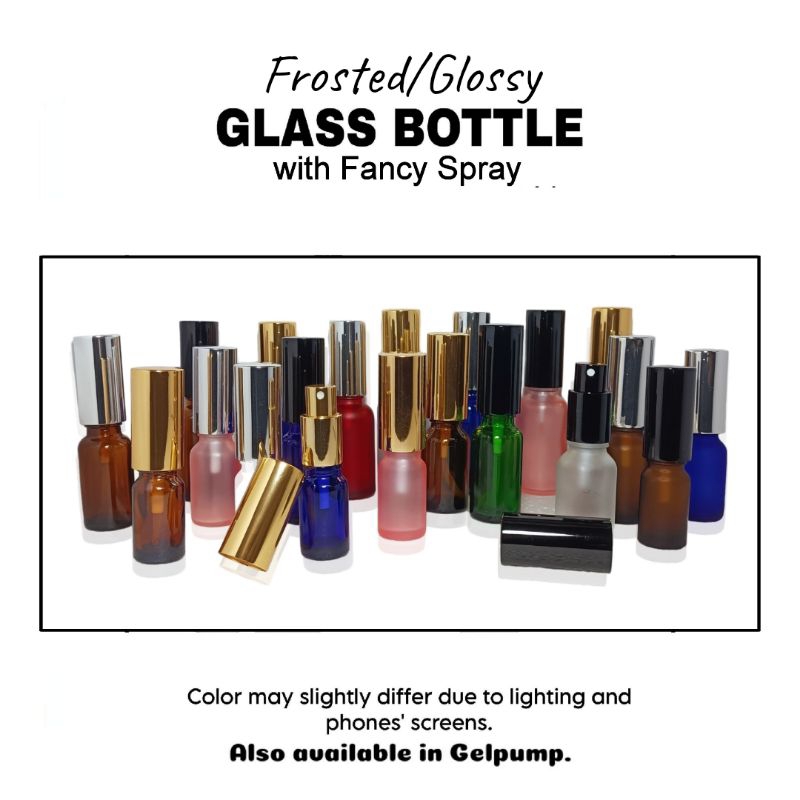 Colored Glass Bottle w/ Fancy Spray > Frosted&Glossy > 15ml,20ml&30ml ...