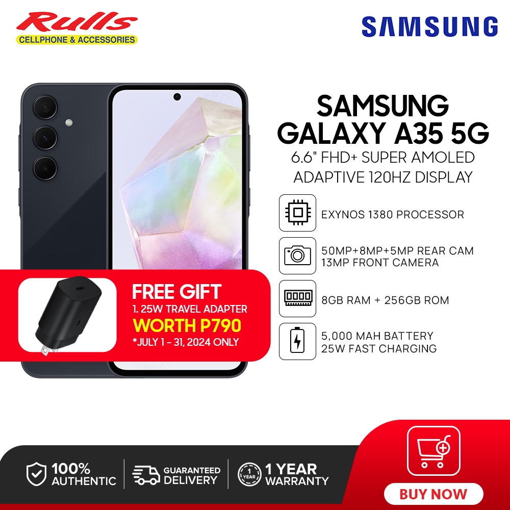 Samsung Galaxy A35 5G Smartphone | 8GB+256GB | Exynos 1380 CPU | 50MP ...