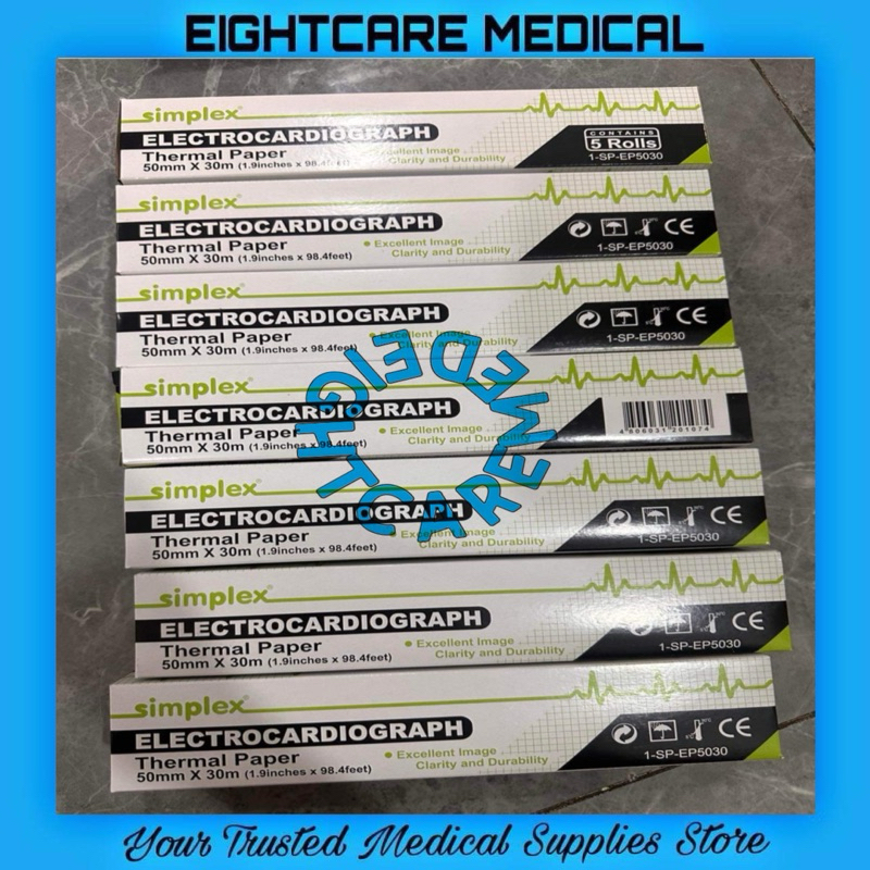 ECG PAPER | Thermal Paper 50mm x 30m & 80mm x 20m (5rolls)Simplex ...