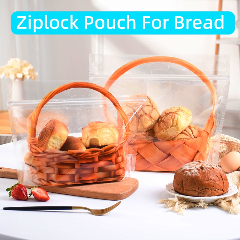 Zip Lock Pouch Bread Bun Basket Design Zipper Toast Candy Croissant ...