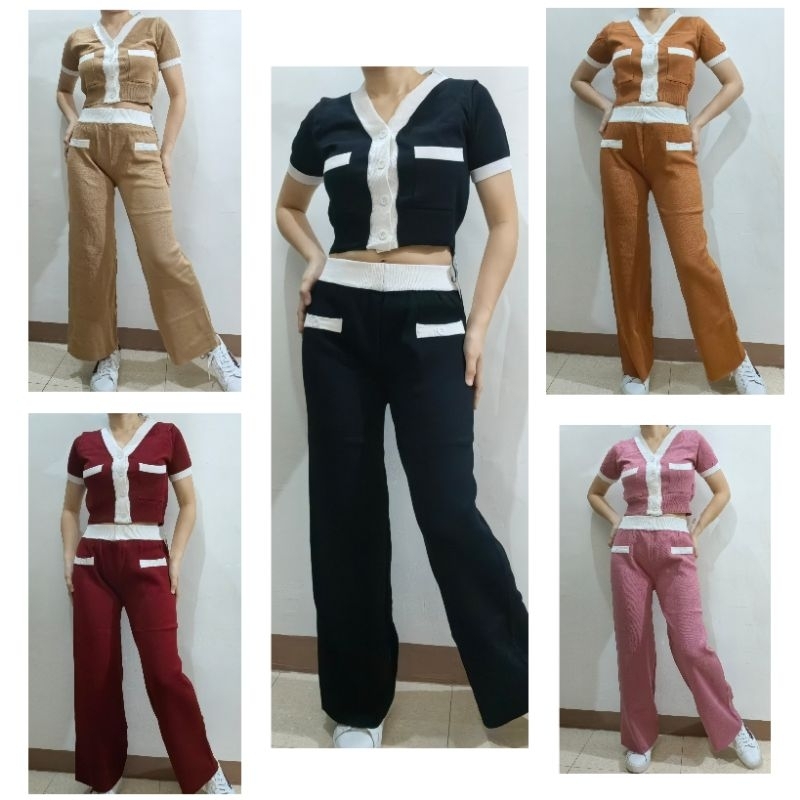 Bkk Bangkok Knitted Coordinate/terno | Shopee Philippines