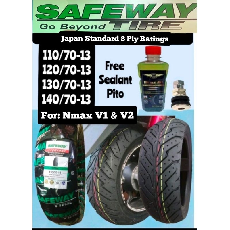 Safeway Tire, For Nmax V1,V2 Tubeless 100% Brandnew, Free Sealant ...