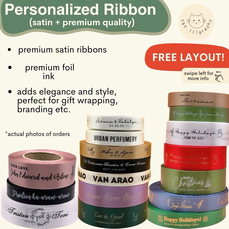 Personalized Premium Satin Ribbons | Shopee Philippines
