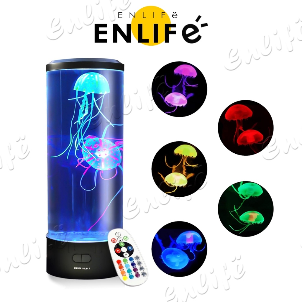 Electric Jellyfish Lamp with 6 Colors Changing Night Light Table Lamp ...